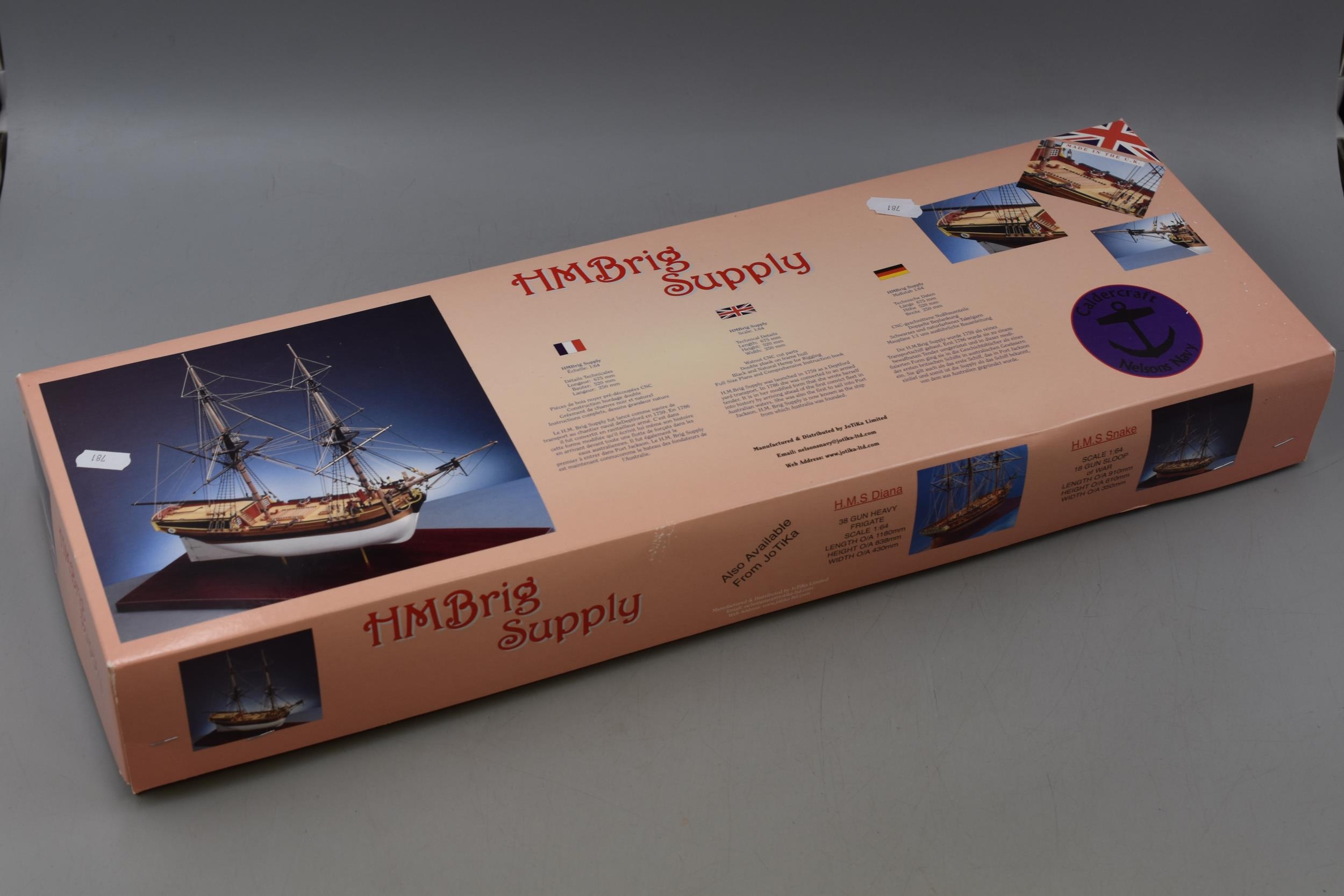 JoTika Model Ship Building Kit . HM BRIG SUPPLY. 1:64 Scale Model ...