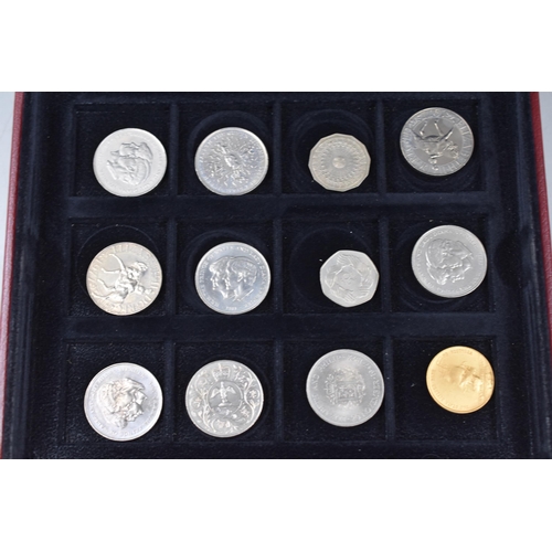 Coin Display Case with two trays each containing 12 Coins