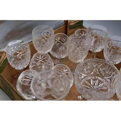 A Selection of Cut Crystal Ware. Includes Wedgwood Brandy Glasses, Wine ...