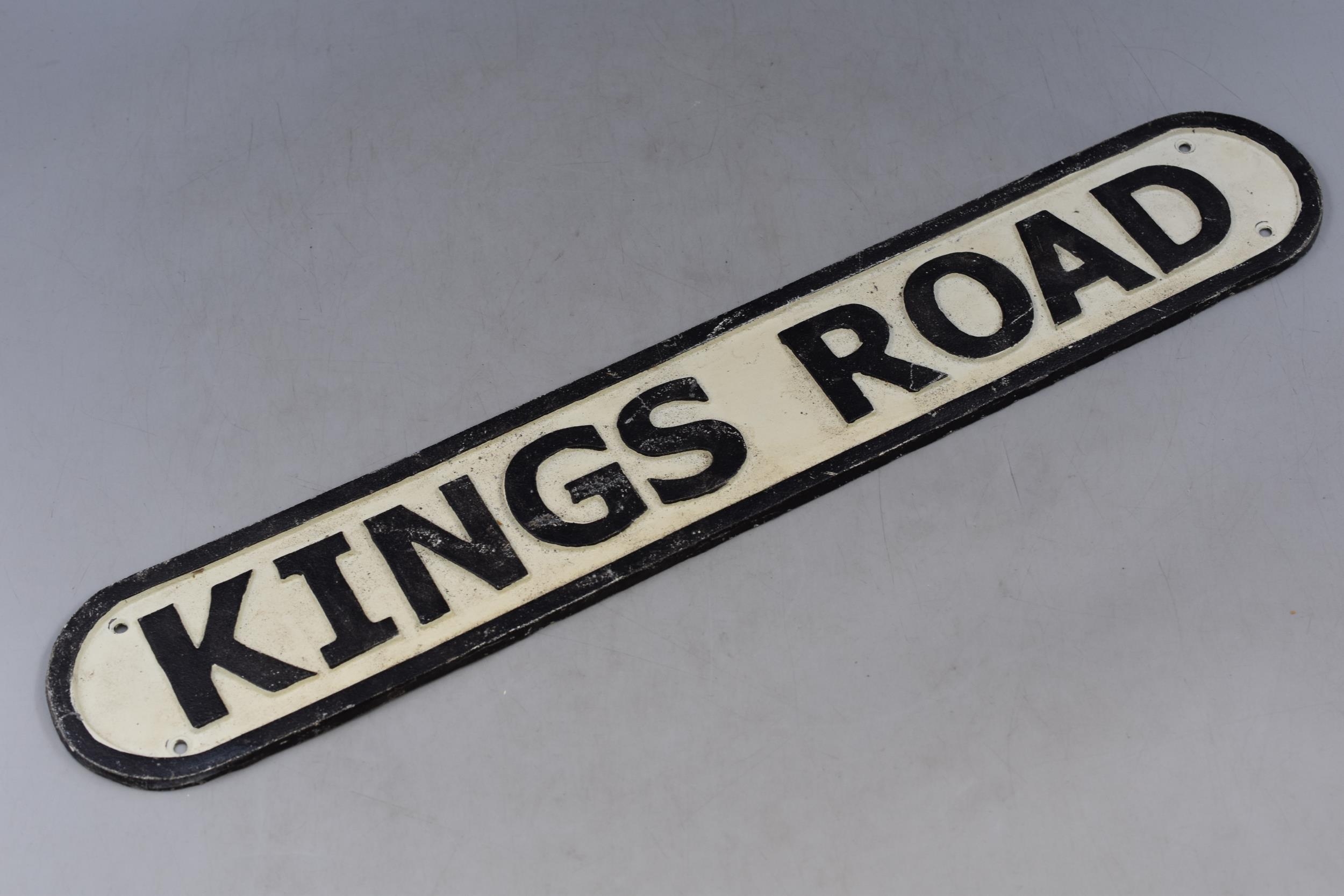 Cast Iron "Kings Road" Street Sign approx 23"x 4"