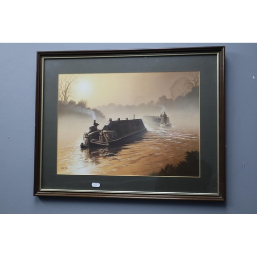 Alan Firth Canal Artist, Framed and Glazed Watercolour Depicting Scene ...