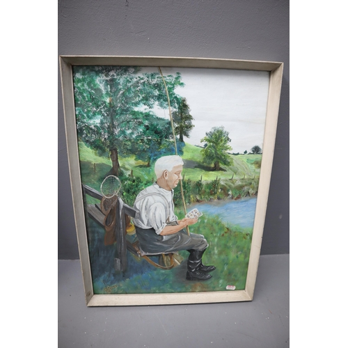 Framed and Glazed Local Artist R Gale Oil on Board Painting Entitled ...