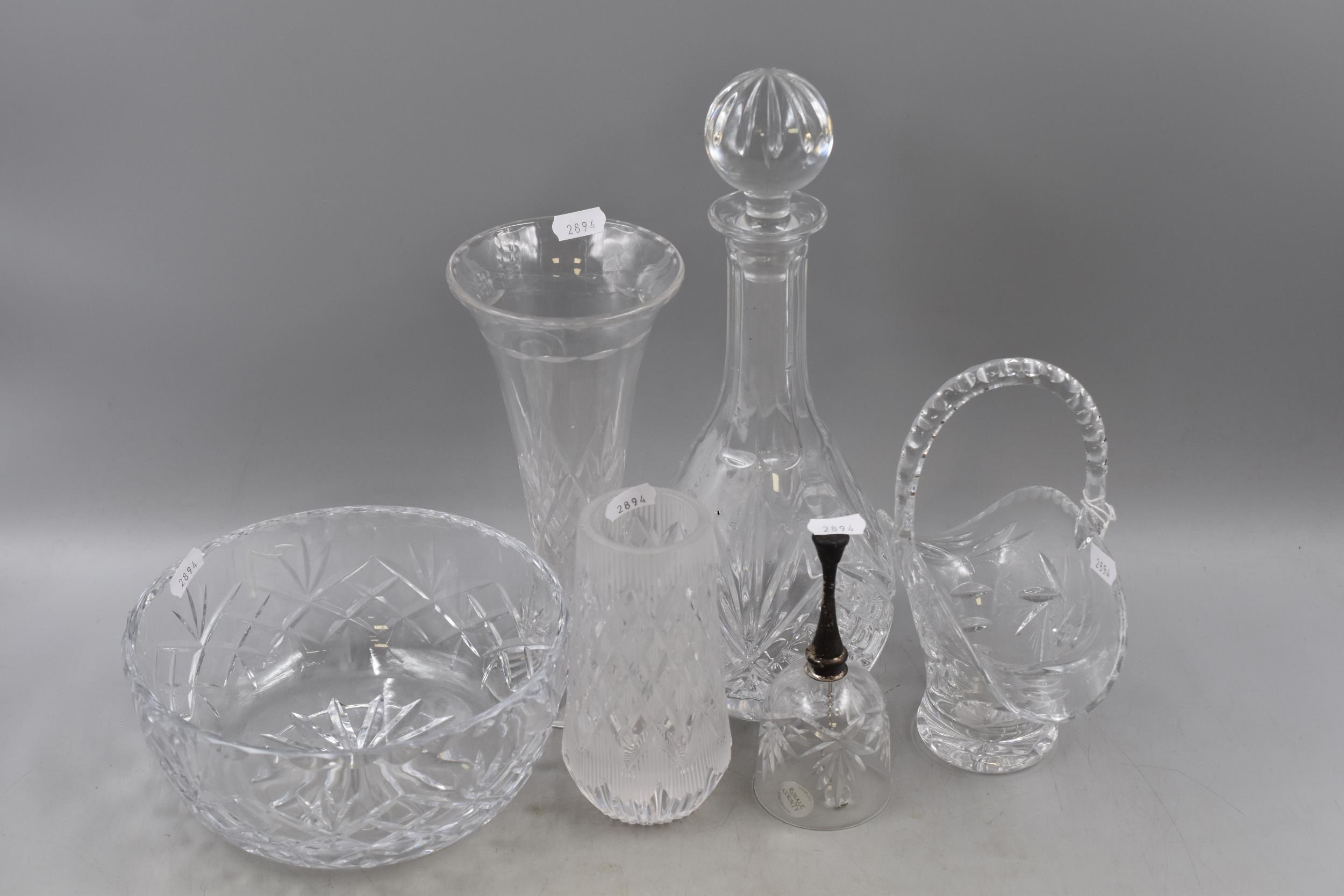 Selection of Crystal Cut Glassware to include Decanter, Fruit Bowl, 3 ...
