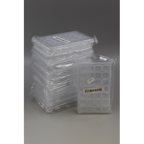 A Set of Ten Clear Plastic Sectional Storage Containers, 28 Sections in ...