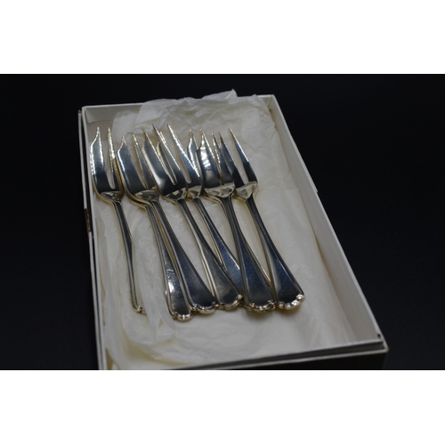 1930’s Set of Eight Hallmarked Sheffield Silver Cake Forks (238 grams)