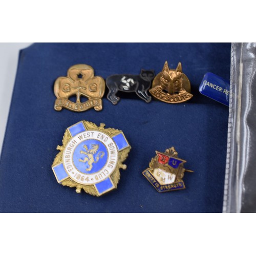 A Selection of Collectable Badges and Pin Badges. Includes Boy Scouts ...