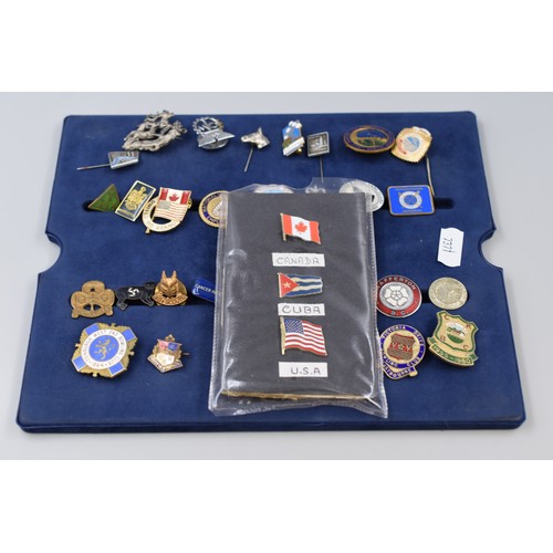 A Selection of Collectable Badges and Pin Badges. Includes Boy Scouts ...