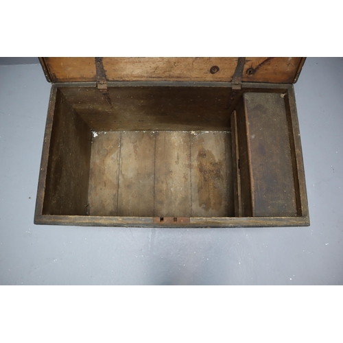 Steel banded tool chest (16 inches x 32 inches). NO POSTAGE