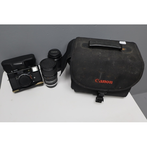 A Konica C35 Camera, With Canon Zoom Lens (EF 80-120mm), RMC Tokina ...