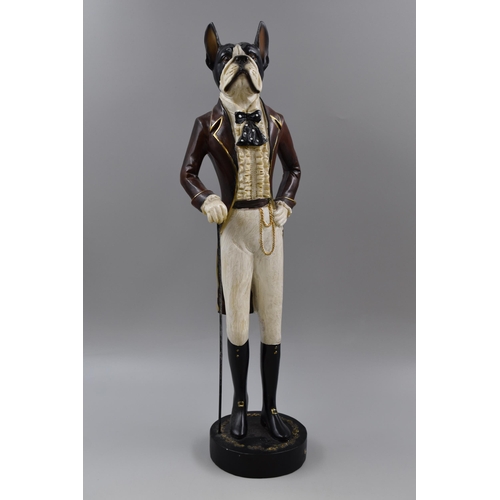 Large Victorian Aristocrat Gentleman Dog Statue 21"