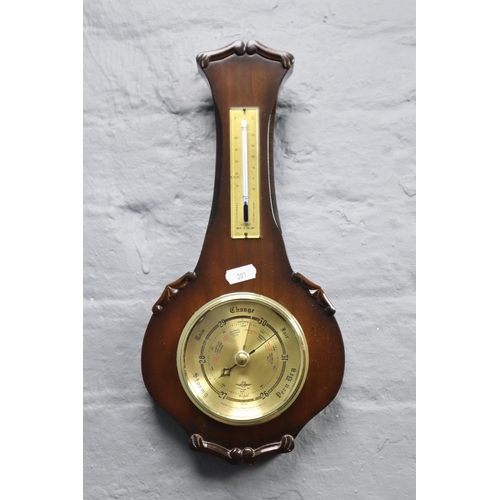 Vintage Hanging Barometer With Thermometer