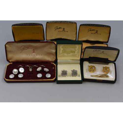 Selection of 9 Sets of Stratton Cufflinks including Houses of ...