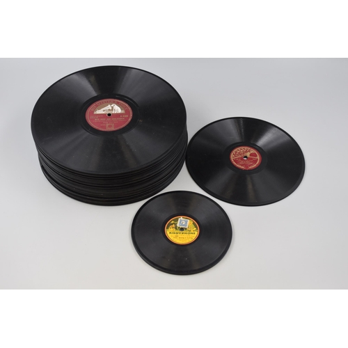 Selection Of Various Vintage Shellac Vinyl Records, Pre-Owed