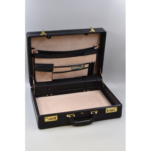 A Leather Number Combination Business Briefcase