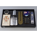 Mixed Selection including Button Polisher, Enamelled Trinket Dish, Hip ...