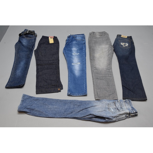 Six Pairs of Designer Jeans To Include Jasper Conran, D&G, Crosshatch ...