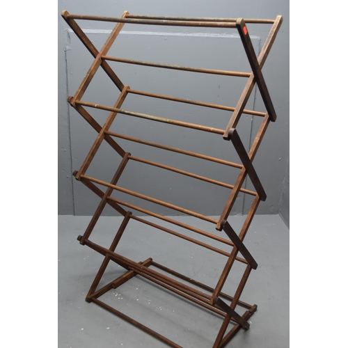 Vintage Wooden Eight Tier Collapsible Clothes Maiden
