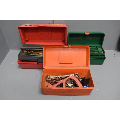 Large collection of tools x3 small tool boxes to include - files ...