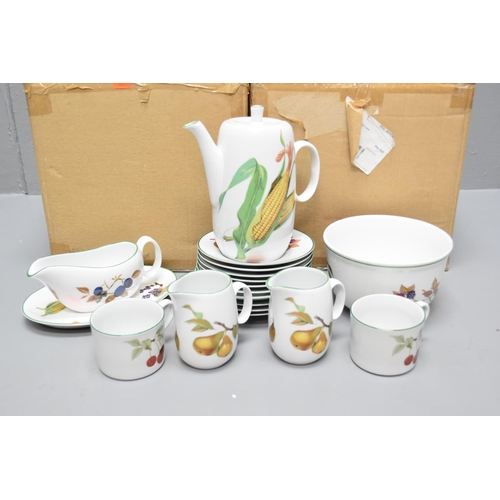 A Complete Boxed Royal Worcester Evesham Vale 20pc Dinner Service, With ...