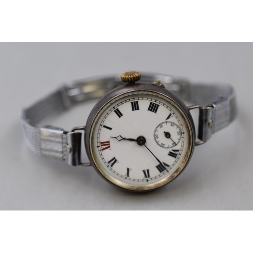 Silver 925 Watch with Steel Strap, Strap is as found.