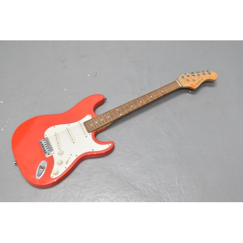 Elevation strat style electric guitar in red (AF)