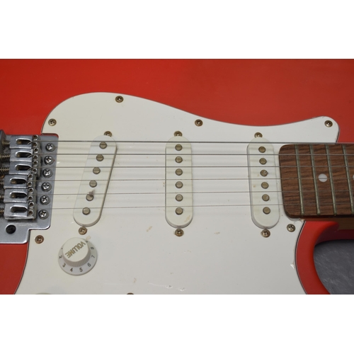 Elevation strat style electric guitar in red (AF)