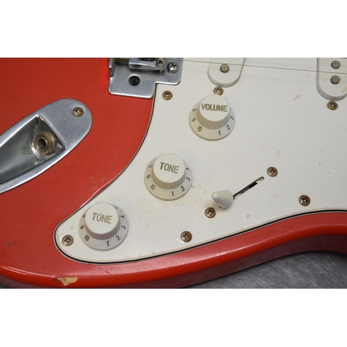 Elevation strat style electric guitar in red (AF)