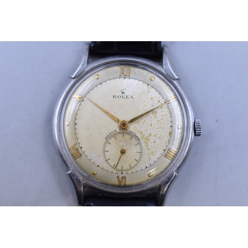 A Rolex Precision 4498 Circa 1949 (627498) Gents Mechanical Watch, With ...