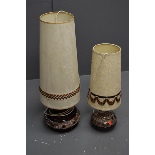 Two vintage German fat lava table lamps, the largest (28"H) and the ...