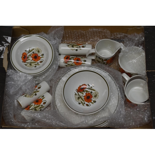 Mid Century Alfred Meakin 23 Piece Poppy Dinner Set and 11 Pieces of a ...