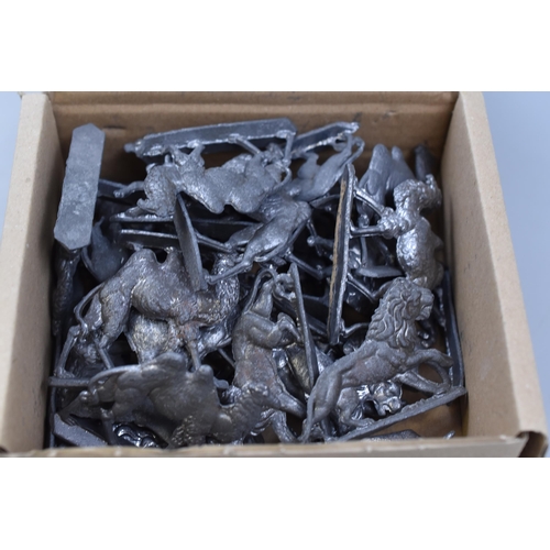 Box Full of Vintage Lead Animals