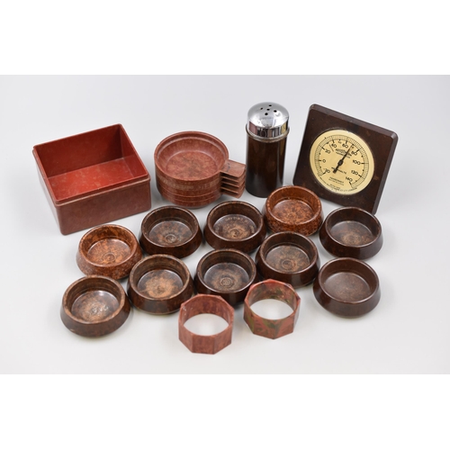 A Selection of Bakelite Items To Include Set of Five Stadium Coasters ...