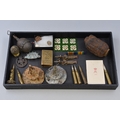 collection of WW1 militaria to include - Two hand grenades, bullet ...