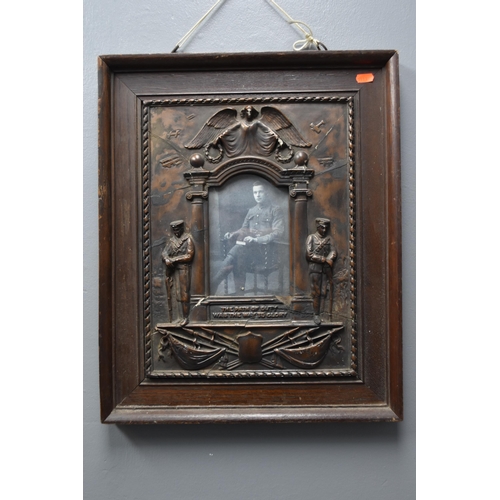 WWl Period Aok and Bronzed Plaster Memorial Frame with Recess for Death ...