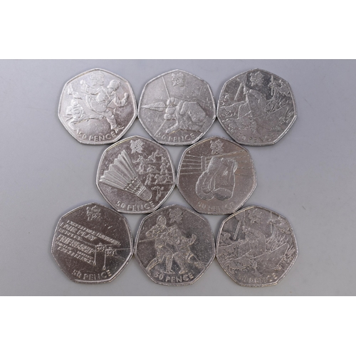 Eight London 2012 Olympics 50p Coins To Include Rowing, Archery ...
