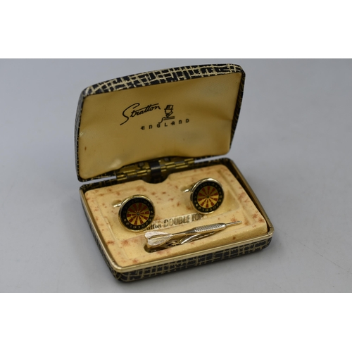 Stratton Double Top Darts Themed Cufflinks/Tie Clip Set, In ...