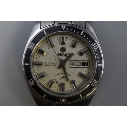 A Nino Automatic 21 Jewels Laser Beam Day/Date Watch, With Skeleton ...