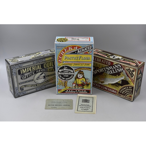 Three Vintage Style Tin Plate Display Advertising Tins a National ...