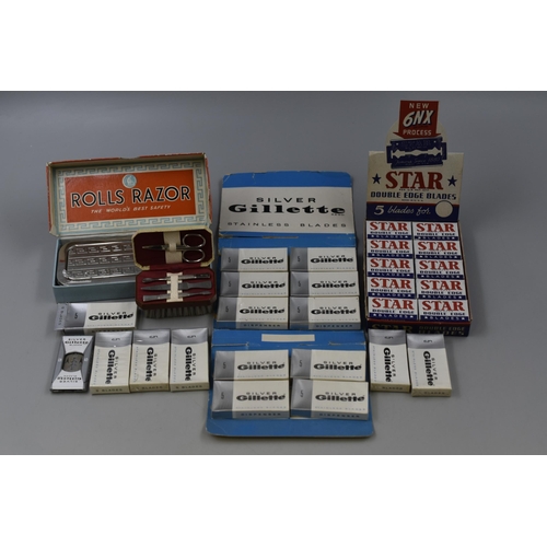 Vintage Shaving Items To Include Rolls Razor, Silver Gillette Razor ...