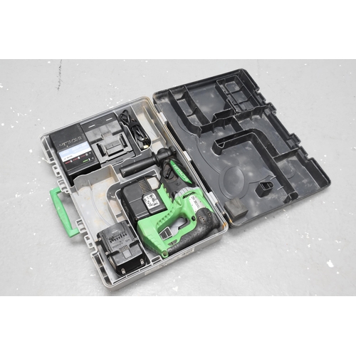 Hitachi 36v Hammer Drill with two Batteries, Charger and Case (Working)