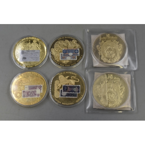 Gold Plated Bank Note Set in Capsules 50mm