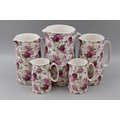 Set of 5 Heron Cross Pottery Graduated Jugs From the Abbeydale Collection