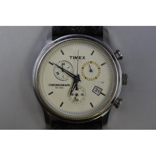 Stunning Working Timex Chronograph WR 30m Time and Date Watch