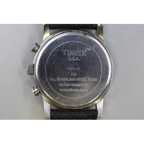 Stunning Working Timex Chronograph WR 30m Time and Date Watch