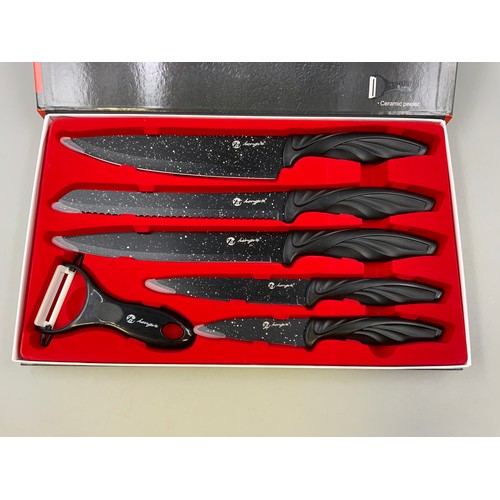 Brand New Boxed High End Chefs Marble Coated Knife Set