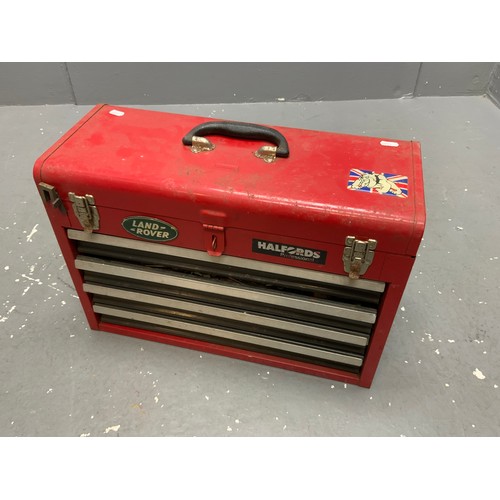 Halfords Professional Metal Four Drawer Toolbox Crammed with Spanner ...