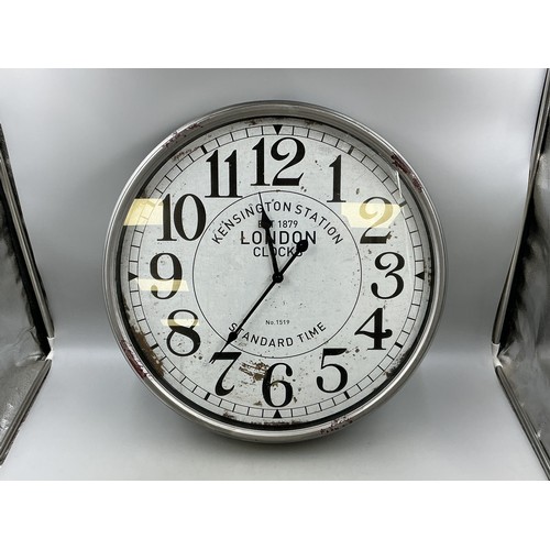 A Large Vintage Style 'Kensington Station' Quartz Wall Clock, Approx ...