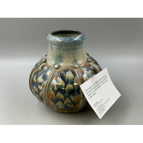 A Jano Clarke Stoneware Studio Pottery Vase With Marbled Pattern ...