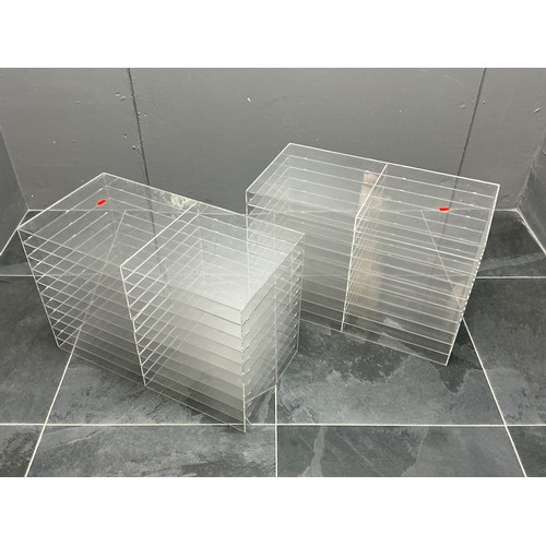 Two Perspex Shelving/Display Units - Approx 32cm x 64cm x 43cm