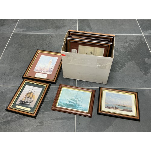 Selection of 11 Mixed Framed and Glazed Prints depicting Mainly ...